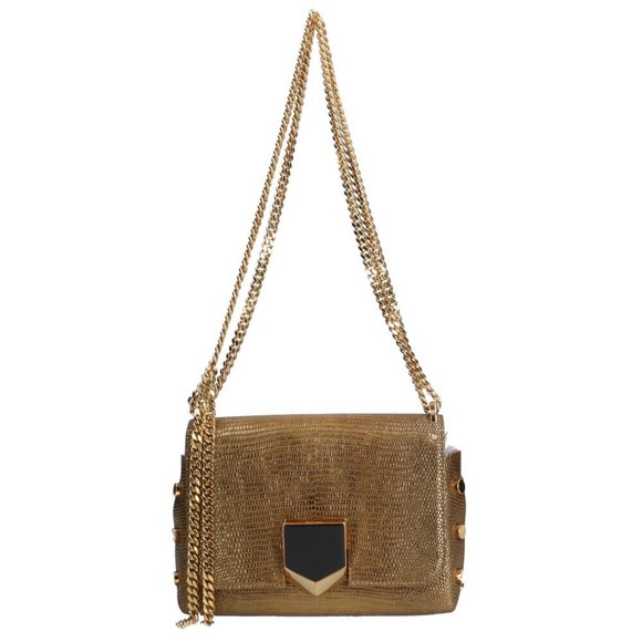 Jimmy Choo | Bags | Jimmy Choo Chain Shoulder Bag Leather Gold Womens ...